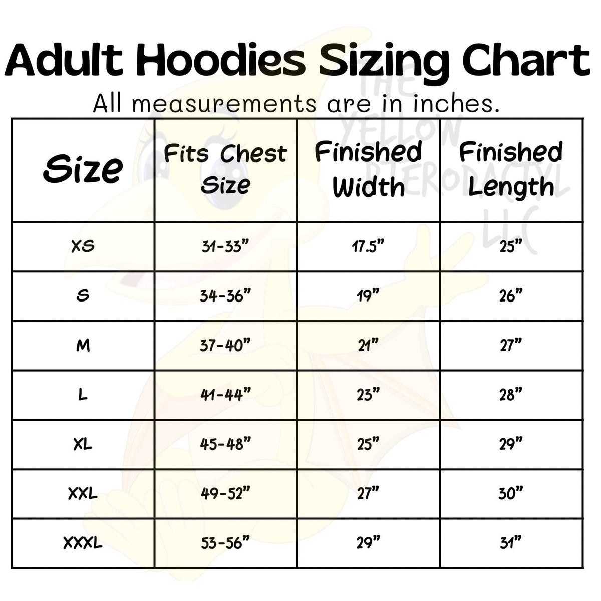 Adult Crewnecks & Hoodies (USE THE SIZING CHART) – The Yellow ...