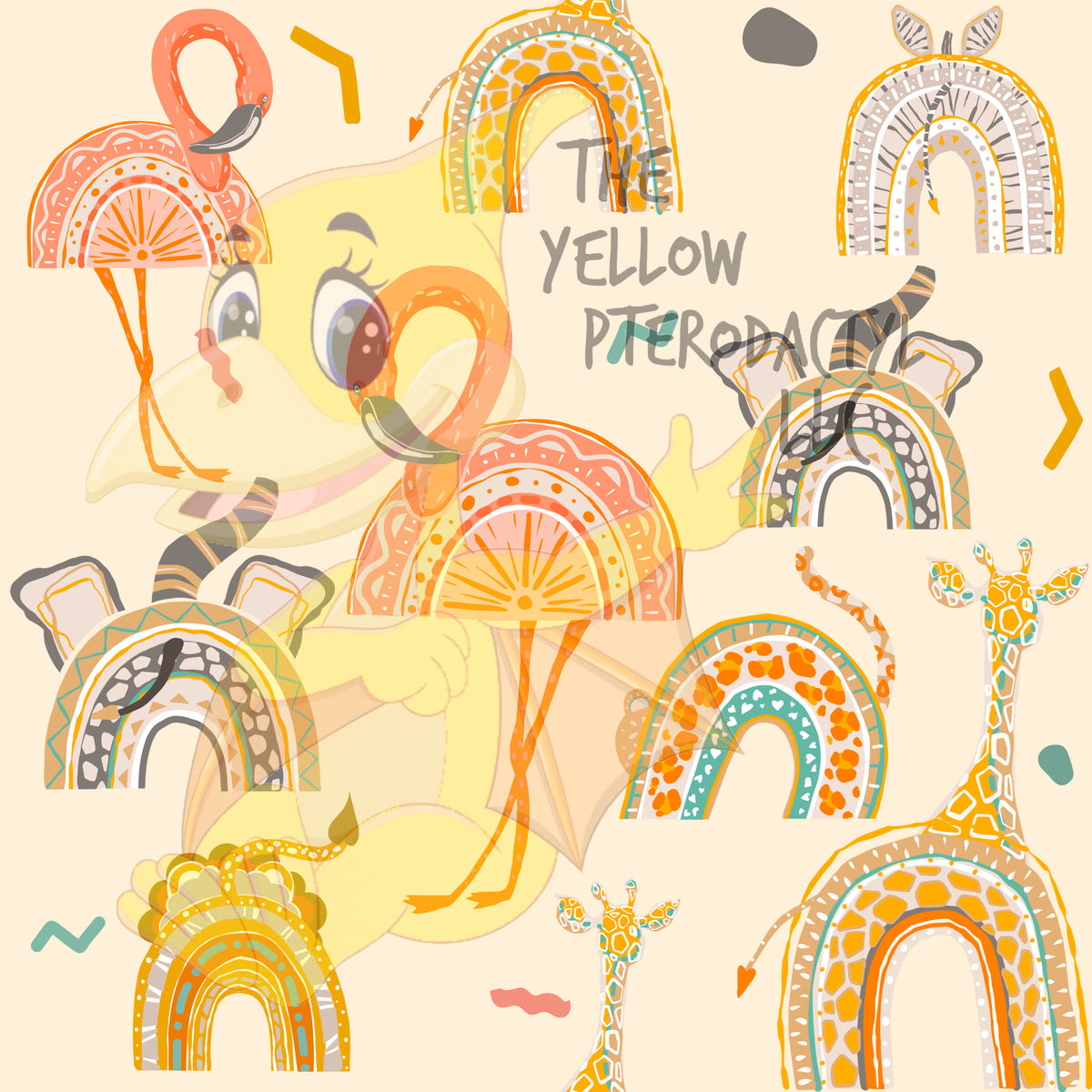 Rainbow Animals – The Yellow Pterodactyl LLC